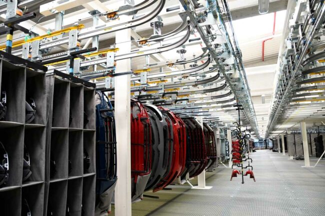 Overhead conveyor for Just-In-Sequence (JIS) logistics - Esypro